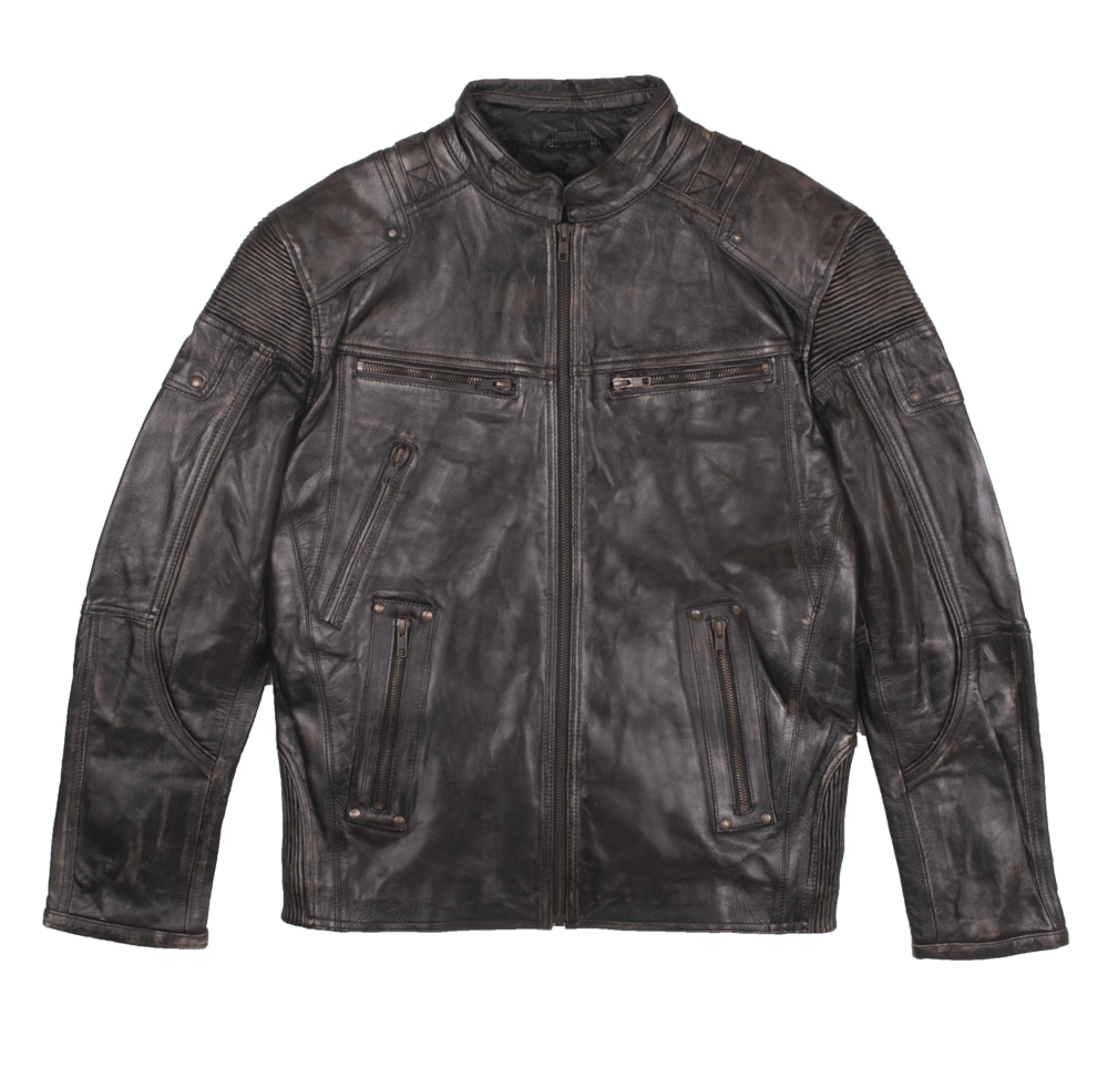 Distressed Black Leather Jacket For Men – Distressed Jackets