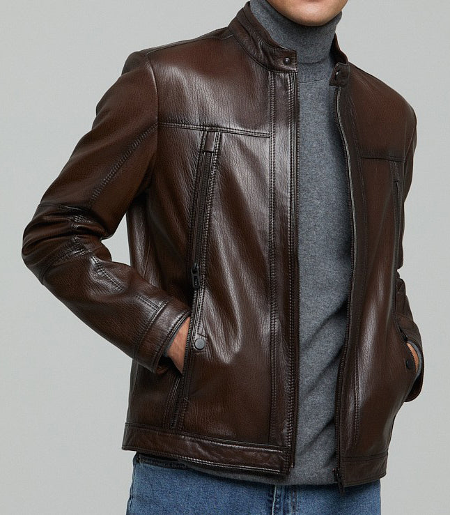 Butler Brown Men's Leather Jacket – Distressed Jackets